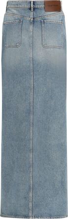Courr&egrave;ges Womens Denim Circle Skirt Bleu Delave Cotton