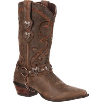 Durango Crush Cowgirl-Frauenstiefel, Braun - Saddle Brown W/Tan & Brown - Gr&ouml;&szlig;e: Frau 38,5 EU