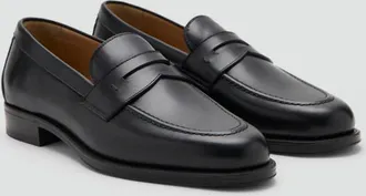 Mango Mocassins cuir d&eacute;tail en forme de masque noir - Homme - 39 - MANGO MAN