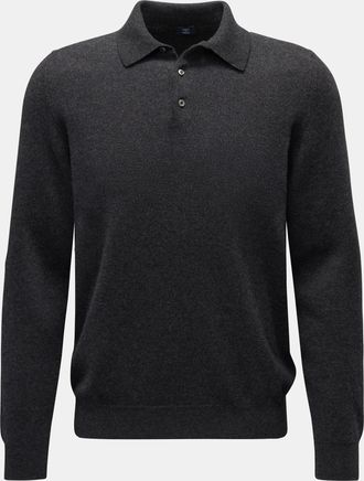 Fedeli Herren - Cashmere Strickpolo Sportman dunkelgrau