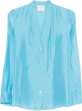 Forte_Forte Femme, Blouses et Chemises, Bleu, Taille: 40 FR Silk Shirt