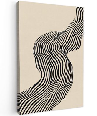 MuchoWow &copy; Leinwand Bilder Gro&szlig; 80x120 cm XXL Wanddeko Wohnzimmer Aesthetic Room Decor Deko Zimmer Wandbilder Modern Bild auf Leinwand Gewellt - Linien - Abstr