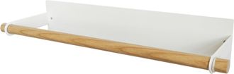 Yamazaki Tableware Yamazaki 2567 TOSCA Magnetischer K&uuml;chenrollenhalter, wei&szlig;, Stahl / Holz, minimalistisch, 32 x 8.5 x 6 cm