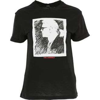 Karl Lagerfeld Karl Legend Profile T-Shirt - - Tops - Damen - Schwarzk - S