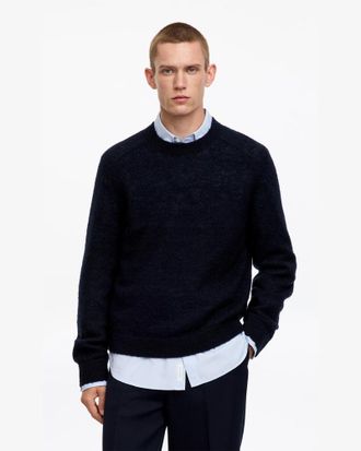 Arket Geb&uuml;rsteter Wollpullover -Blau