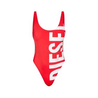 Diesel Logo Print Bathing Suit - Femme - Maillots de bain - Rouge - Taille: 40 FR