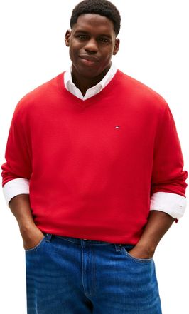 Tommy Hilfiger Herren Bt-Essential Cotton V Neck-B Mw0Mw43012 Pullover, RED (Medium Red), 5XL/Mehr