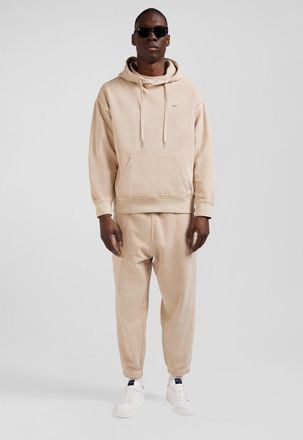 Eden Park Sweatshirt &Agrave; Capuche Unisexe En Molleton Coton Beige Surteint Coupe Oversized