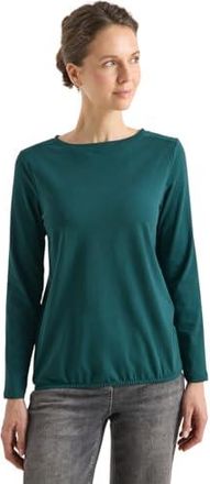 Cecil 3227276 T-Shirt de Couleur Unie, Dark Sea Green, M Femmes