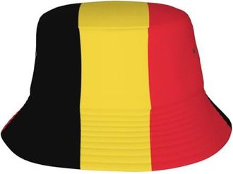 Generic Chapeau De Godet Image du Drapeau Belge Chapeau De Plage &Agrave; Large Bord Pliable Bonnet De Soleil, pour De P&ecirc;che, Plage, Chasse, 56-58cm