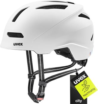 Uvex urban Planet - robuster City-Helm für Damen und Herren - aus Recyclingmaterial - optimierte Belüftung - White matt - 54-58 cm