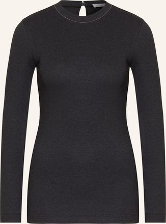 Brunello Cucinelli Brunello Cucinelli Longsleeve Mit Schmuckperlen grau