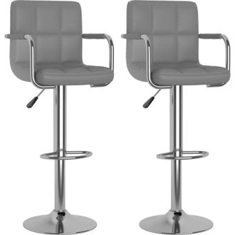 vidaXL Vidaxl - Tabourets de bar lot de 2 gris similicuir