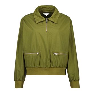 Prada Olivengr&uuml;ne Popeline-Jacke - - Jackets - Damen - Gr&uuml;n - S
