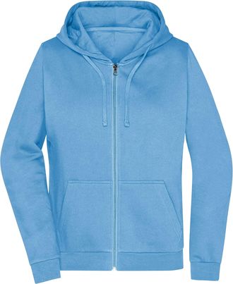 James & Nicholson Damen Basic Kapuzen-Sweatjacke - Leicht taillierte Sweatjacke mit Kapuze | Farbe: Sky-Blue | Gr&ouml;sse: 3XL
