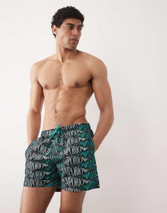 Emporio Armani Bodywear - Short de bain &agrave; logo imprim&eacute;-multicolore
