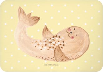 Mr. & Mrs. Panda whiteboardmagnet Robbe Liegen - Geschenk, Ostsee, Strand, büromagnet, Pinnwandmagnet, zettelhalter, Seehund, Lachen, Kühlschrankmagnet, Nordsee, Lusti