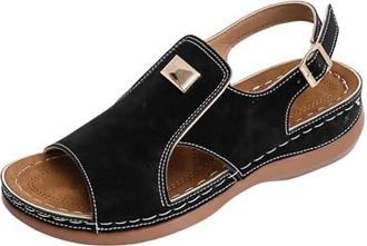 Generic Sandales orthop&eacute;diques pour femme - Bout ouvert - Sandales compens&eacute;es d&eacute;contract&eacute;es - Confortables, l&eacute;g&egrave;res, &eacute;paisses - &Eacute;l&eacute;gantes - Sandales &agrave; lani&egrave;re