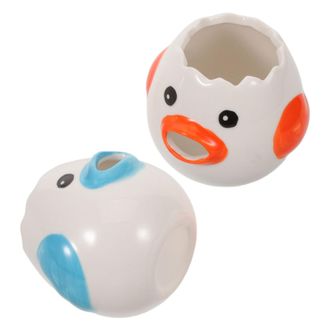 Cabilock Keramik Eiertrenner 2 St&uuml;ck Kreativer Eiwei&szlig; Und Eigelbfilter F&uuml;r Haushalt Backen Pr&auml;zise Filtration Leicht Zu Reinigen