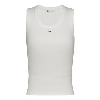 Tommy Jeans Femme, Tops, Beige, Taille: 44 FR D&eacute;bardeur c&ocirc;tel&eacute; Classic Tank