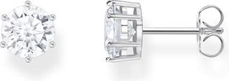 Thomas Sabo Boucles doreilles avec grande pierre blanche en argent 925 recyclé H2300-051-14, taille unique, Argent sterling Argent, Zircone cubique