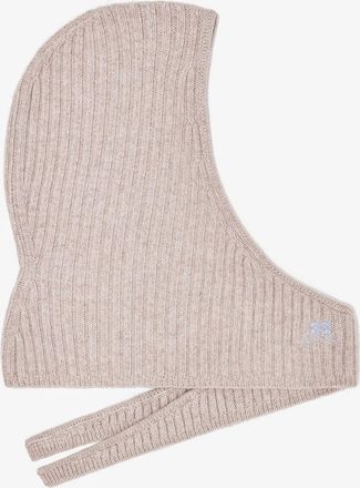 Ganni beigefarbene Balaclava aus einer Wollmischung beige