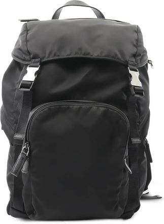 Prada sac à dos en cuir saffiano - Noir