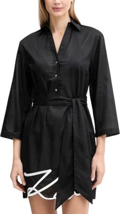 Karl Lagerfeld Femme, Robes, Noir, Taille: 42 FR DNA Signature Beach Dress