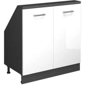 Vicco Dachschr&auml;genschrank Rion, Anthrazit/Wei&szlig; Hochglanz, mit 2 T&uuml;ren, Vicco