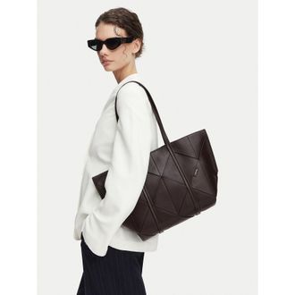 Calvin Klein Handtasche Calvin Klein Woven Medium Carryall LV04F3548G Braun