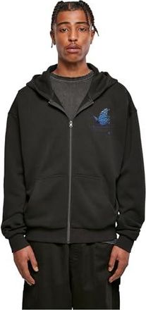 Mister Tee Mt3023-Sweat surdimensionn&eacute; avec Motif Papillon Sweat &agrave; Capuche zipp&eacute;, Noir, M Homme