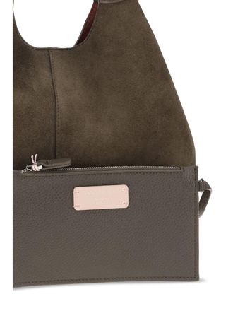 Coccinelle Womens Shoulder Bag C-Easy Taupe Taupe-Taupe Calf Leather Taupe/taupe