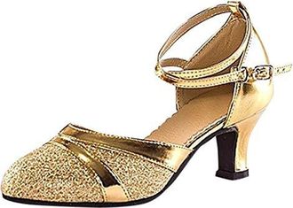 Generic Gen&eacute;rico Chaussures de danse latine pour femme avec paillettes, semelle souple, performance professionnelle, moderne, chaussures latines avec diamants