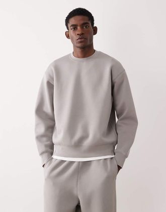 Arket Sweat-shirt imitation n&eacute;opr&egrave;ne &agrave; assortir - Gris-Brown