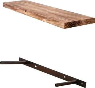 Generic Dekoratives Schweberegal aus Massivholz, 40x15x2 cm, rustikales Wanddisplay f&uuml;r die Inneneinrichtung Ihres Zuhauses zur Pr&auml;sentation von B&uuml;chern, Pfla