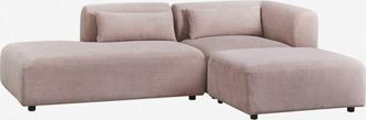 Sklum Zweiteiliges modulares Ecksofa mit Chaiselongue links und Fogler-Hocker