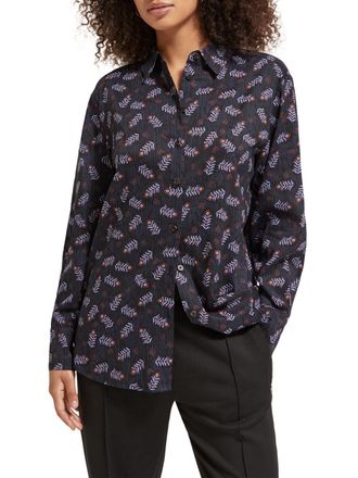 Scotch & Soda Damen All Over Printed Relaxed fit Shirt Bluse, Folk Floral, 38