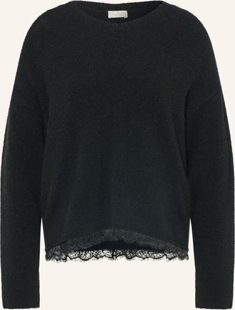 Milano Milano Italy Pullover Mit Spitze schwarz