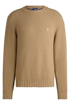 HUGO BOSS Hommes Sonni Pull en Coton côtelé avec Badge logoté