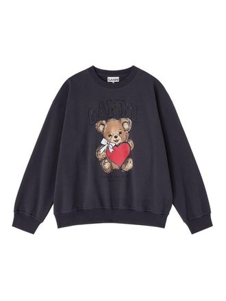 Ganni Pull Col Rond - Noir