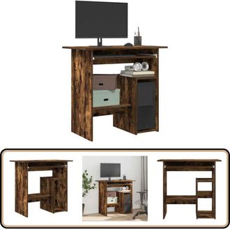 vidaXL Vidaxl - Schreibtisch Räuchereiche 80x45x74 cm Holzwerkstoff - Holz Schreibtisch - Bürotisch - Schreibtisch Modern - Schreibtisch Braun - Home Office