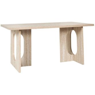 The Home Deco Factory Table &agrave; manger effet travertin pour 4 personnes PIETRA