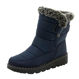Generic Bottes Femme Hiver, Bottines Fourr&eacute;es Grandes Tailles, Boots Chaudes Plates L&eacute;g&egrave;res, Randonn&eacute;e Hiver, Couleur Unie, Shoes