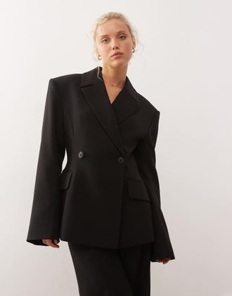 Weekday Blazer &agrave; double boutonnage densemble de qualit&eacute; sup&eacute;rieure - Noir