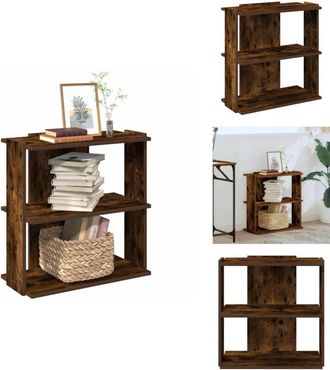 vidaXL Bücherregal 3 Böden Räuchereiche 60x30x60 cm Holzwerkstoff - Bücherregal - Bücherregale - Bücheraufbewahrung - Bücherschrank