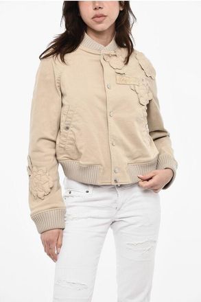 Dsquared2 Cotton Bomber with Floral Applications size 38