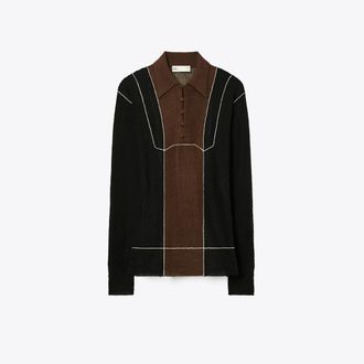 Tory Burch Damen Colorblock-Pullover aus Wolle