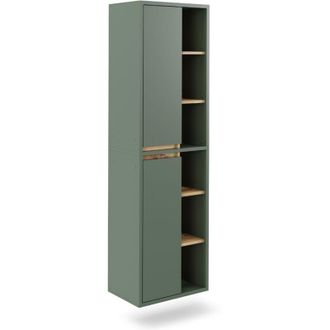 Vicco Hochschrank Viola, Gr&uuml;n/Anthrazit, 50 x 170 cm mit offenen Regalen, Vicco