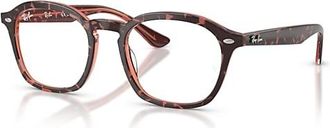 Ray-Ban Rb5451 Optics Havana & Red Fassung Klar Glas Polarisiert 50-20
