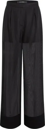 Karl Lagerfeld Femme, Pantalons, Noir, Taille: 42 FR Sheer Organza Pantalons